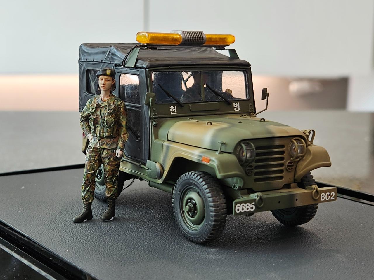 MMZ - 1/35 Liam 3D Models R.O.K. ARMY K111 초기형 + Def model 경광등(헌병 차량) with LED